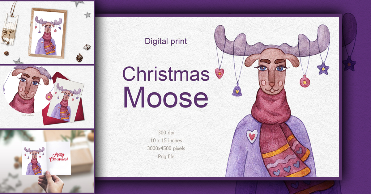 Christmas Moose Clip Art – MasterBundles