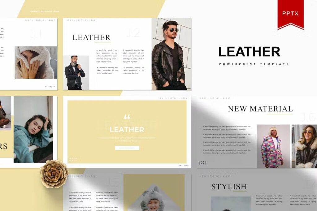 Leather Powerpoint Template – MasterBundles