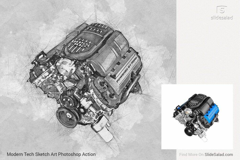 Tech Sketch Art Photoshop Action – MasterBundles