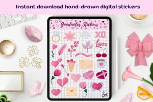 Valentine's Day Digital Stickers Pack PNG And GoodNotes File ...