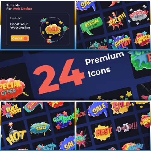 SALE! 3D Sticker Pack – MasterBundles