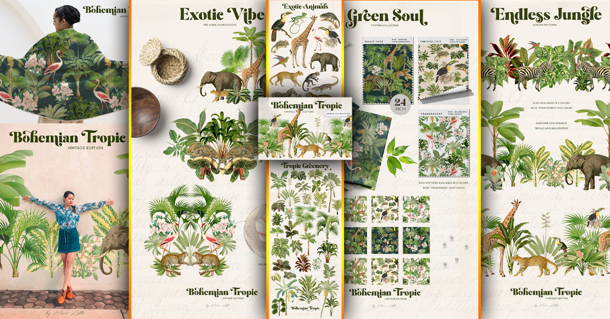 Bohemian Tropic Vintage Pack – MasterBundles