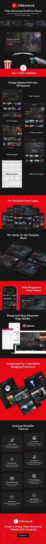 Streamlab - Video Streaming WordPress Theme – MasterBundles