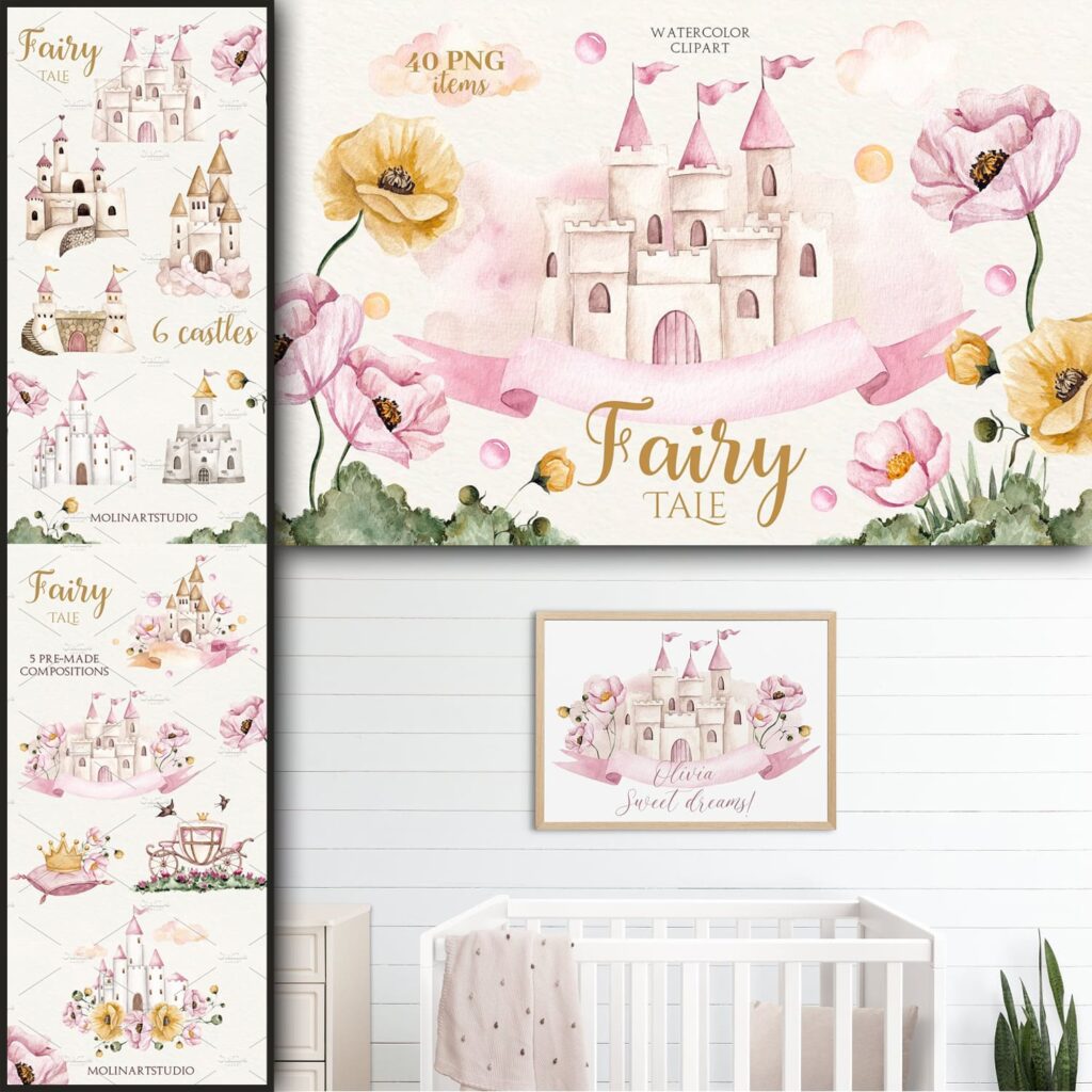 Newborn Watercolor Clipart | MasterBundles