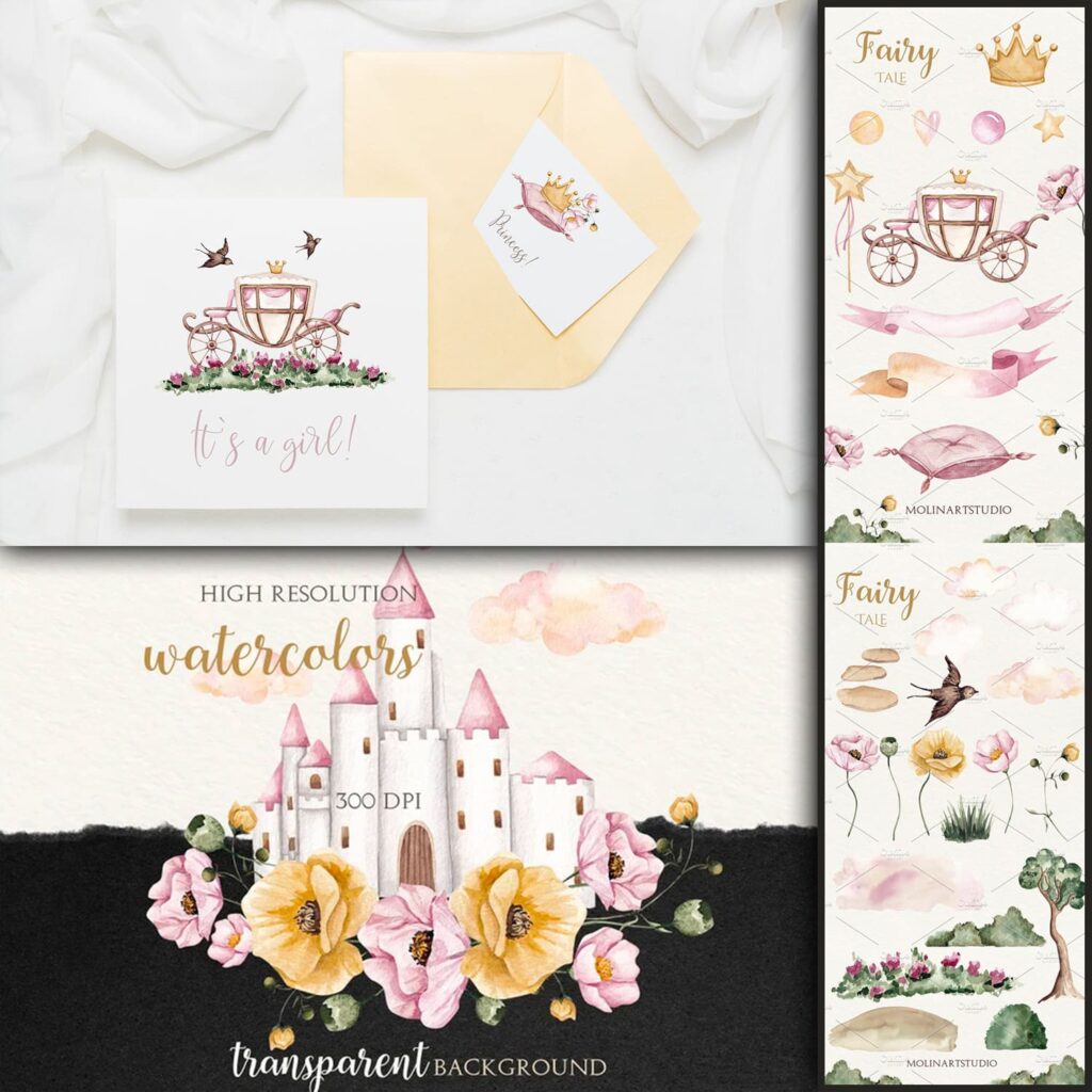 Watercolor Fairy Tale Clipart – MasterBundles