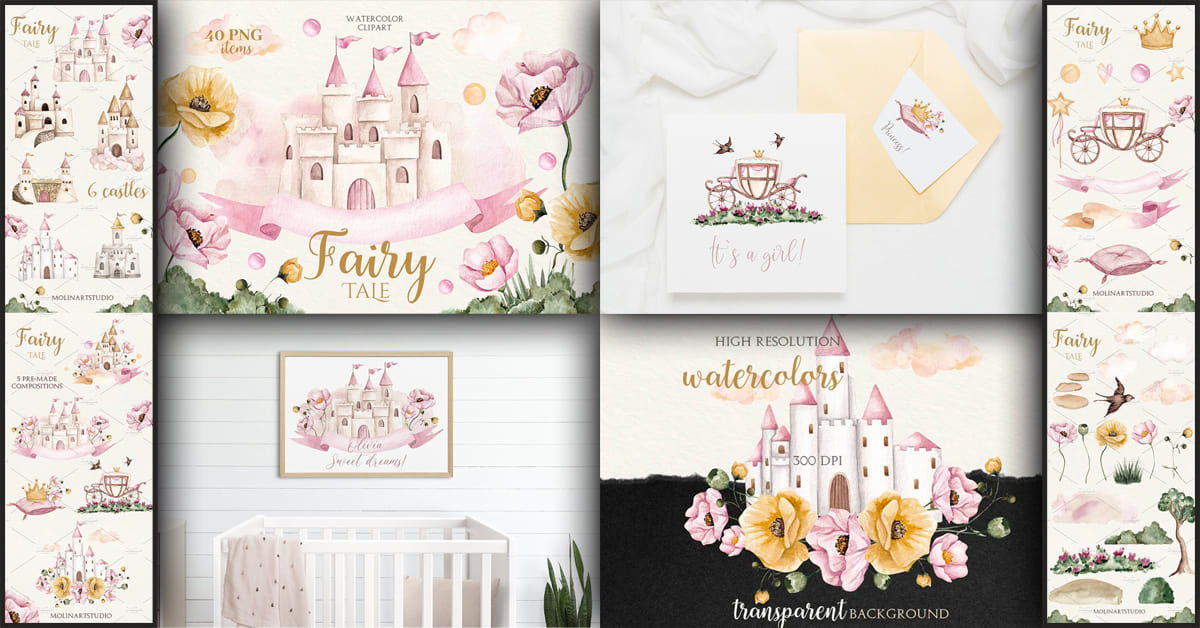 Watercolor Fairy Tale Clipart – MasterBundles