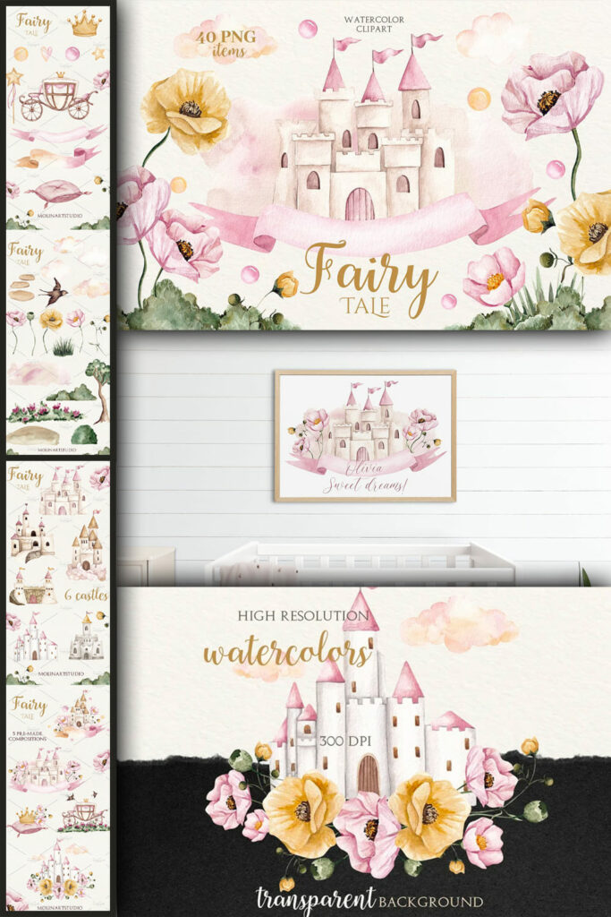 Watercolor Fairy Tale Clipart – MasterBundles
