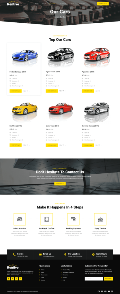 Rentive – Car Rental & Auto Dealer Elementor Template Kit – MasterBundles