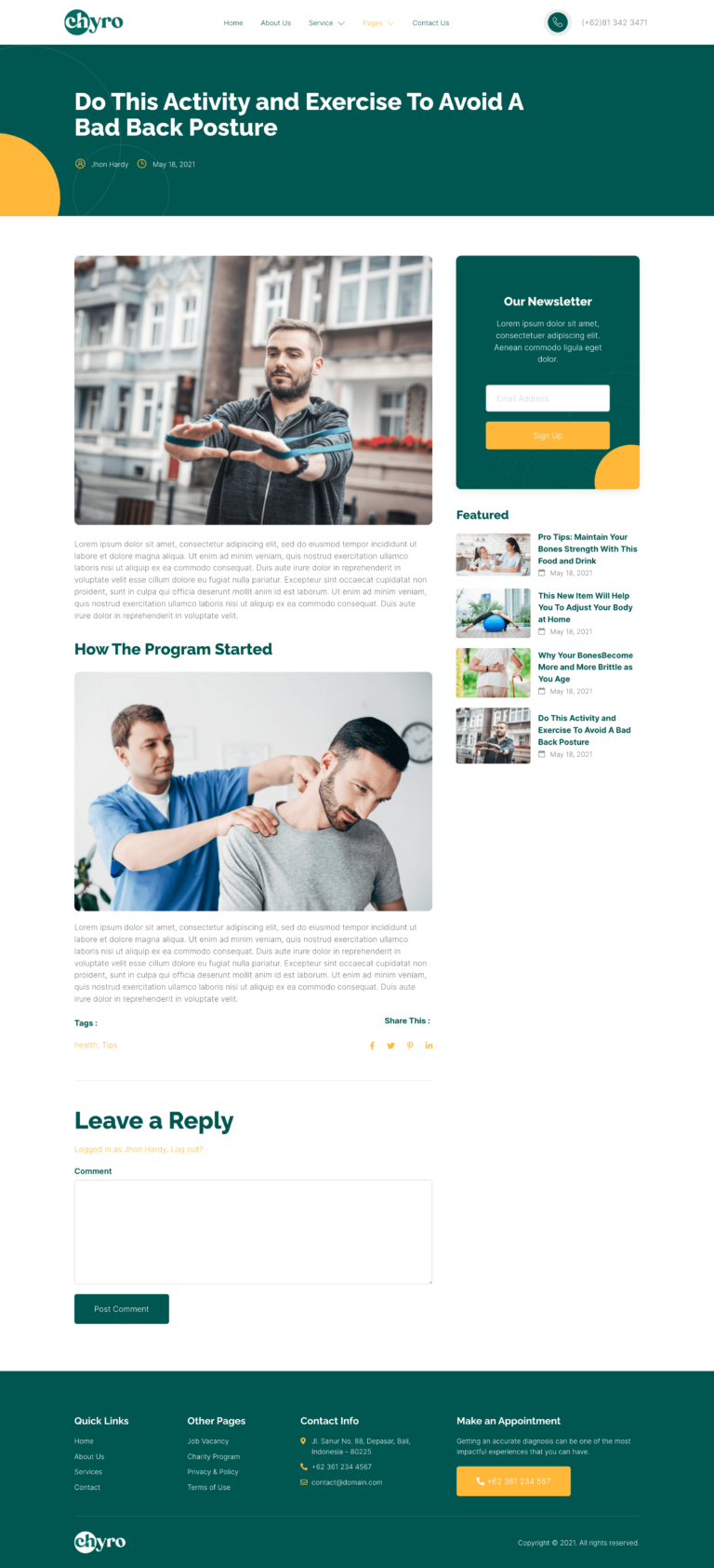 Chyro – Chiropractic & Physiotherapy Elementor Template Kit – MasterBundles