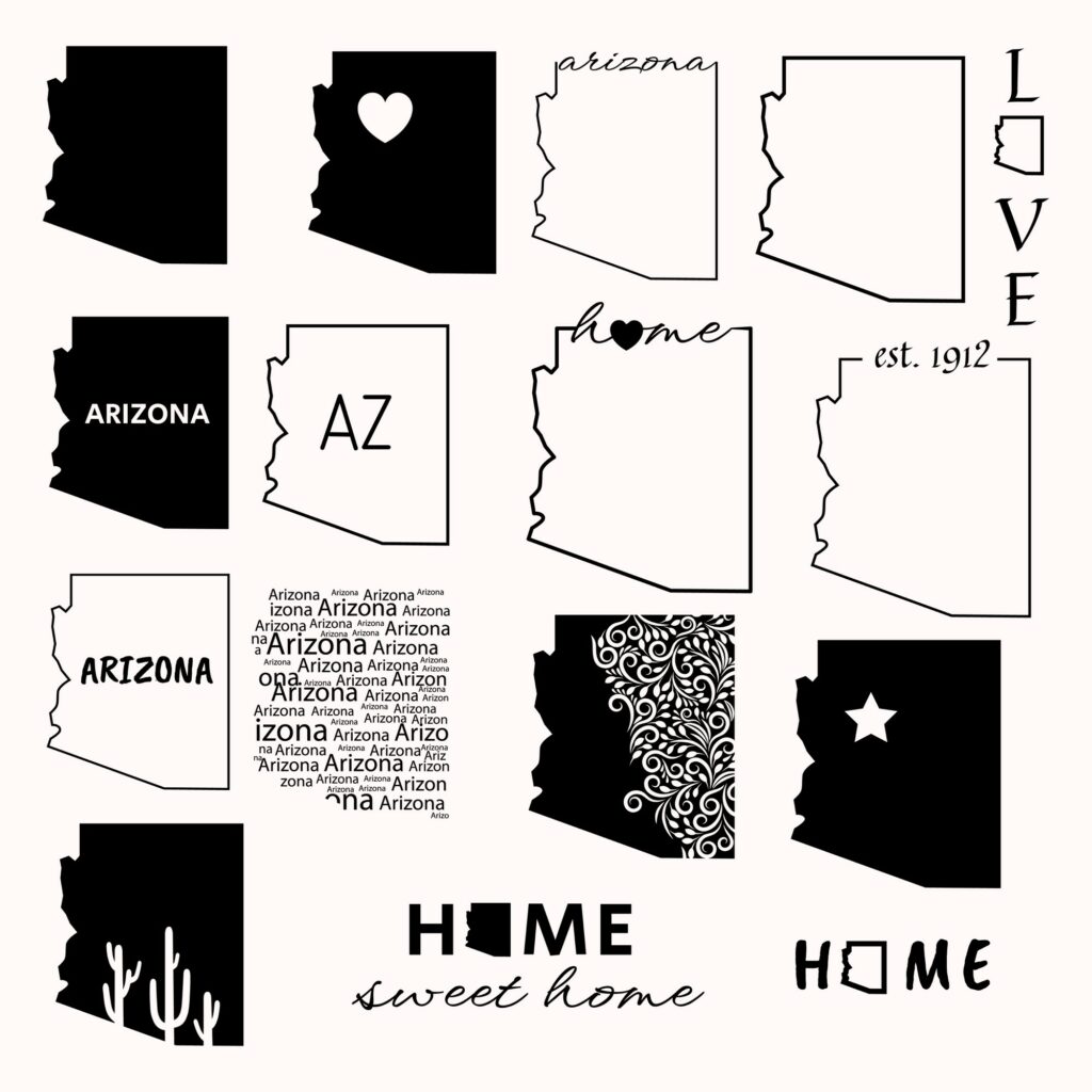 Arizona SVG Bundle, Arizona Outline PNG – MasterBundles