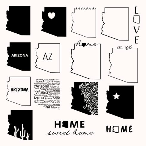 Arizona SVG Bundle, Arizona Outline PNG – MasterBundles
