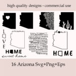 Arizona SVG Bundle, Arizona Outline PNG – MasterBundles