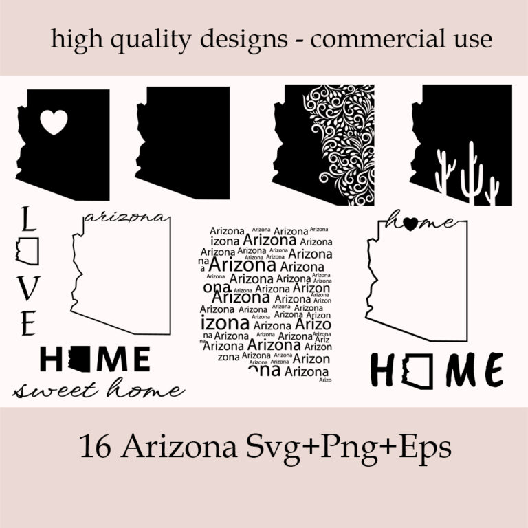Arizona SVG Bundle, Arizona Outline PNG – MasterBundles