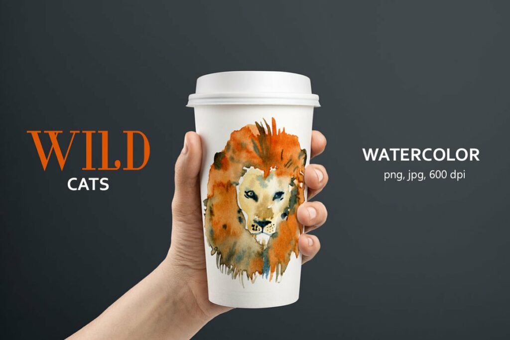 Watercolor WILD Cats – MasterBundles