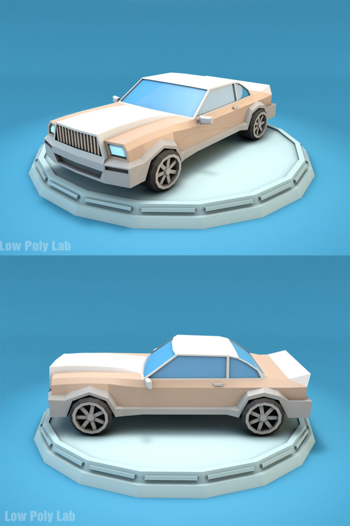 Cartoon Luxury Car Low Poly 3D Model – MasterBundles
