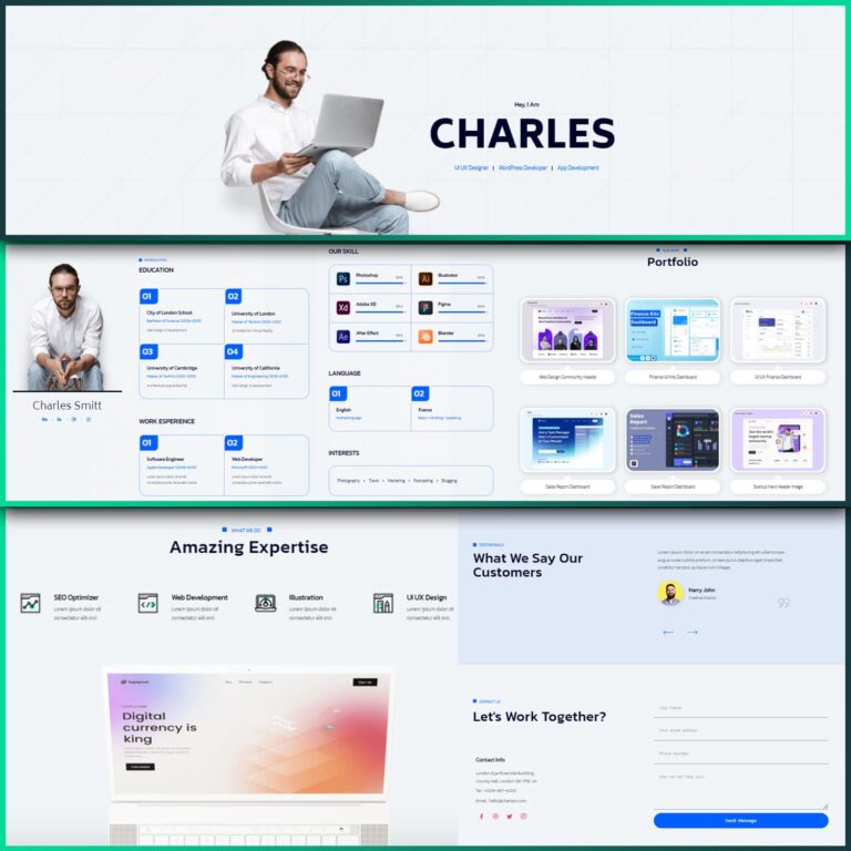 Charles - CV Resume Elementor Template Kit – MasterBundles