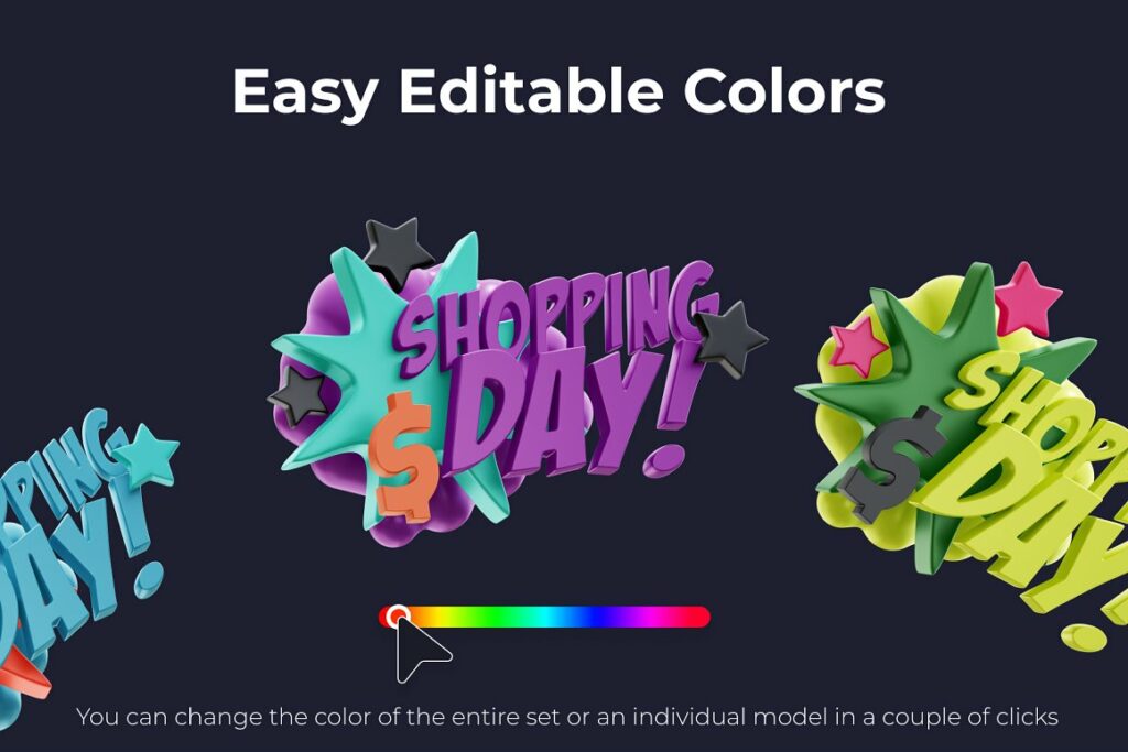 SALE! 3D Sticker Pack – MasterBundles