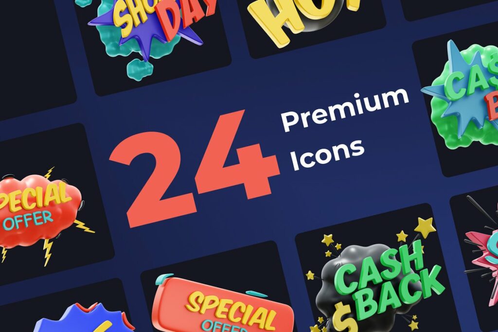 SALE! 3D Sticker Pack – MasterBundles
