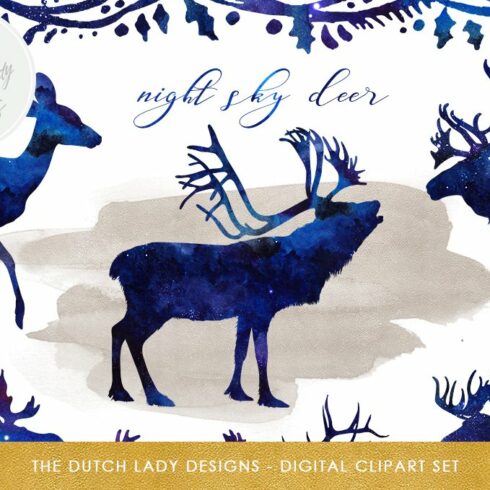 Deer, Reindeer & Moose Clipart Set | MasterBundles