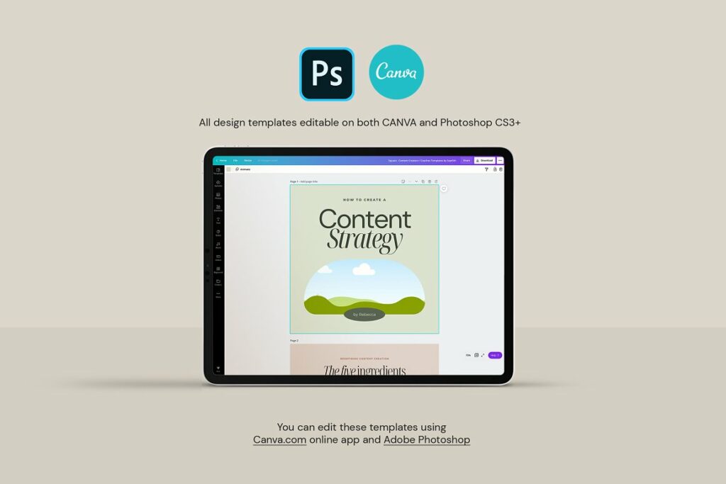 Content Creators Instagram CANVA PS – MasterBundles
