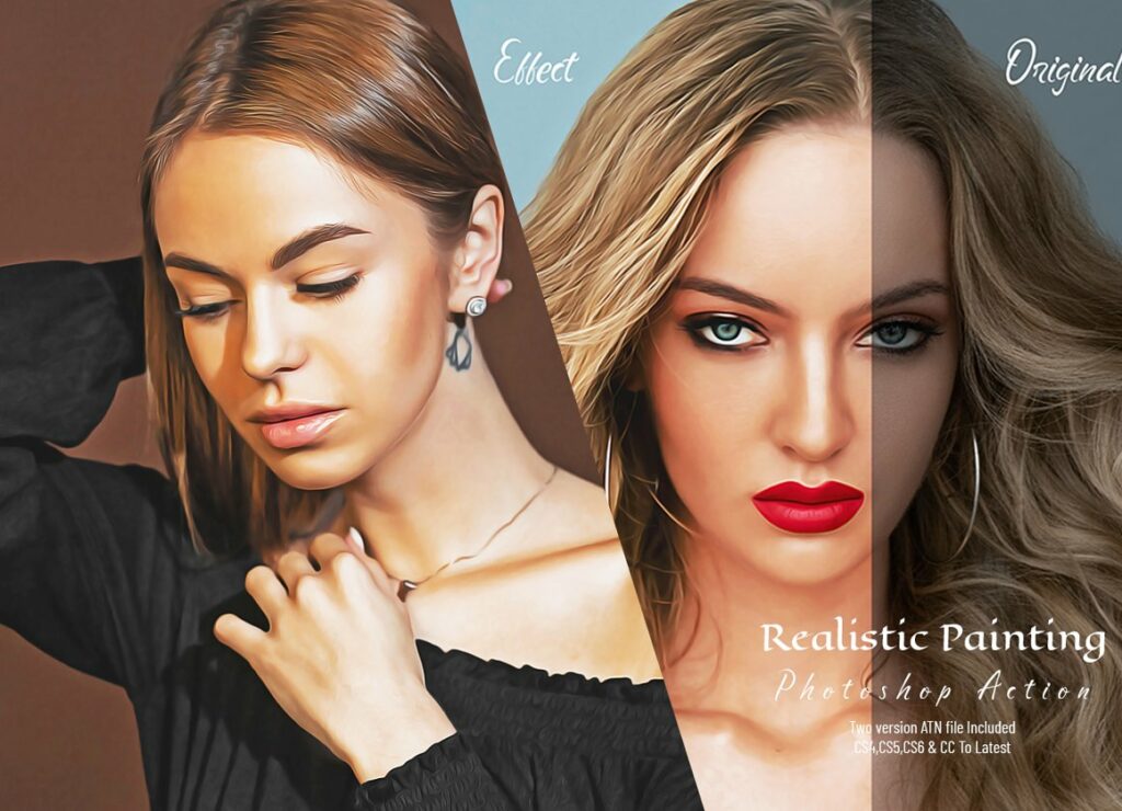 Realistic Painting Photoshop Action – MasterBundles