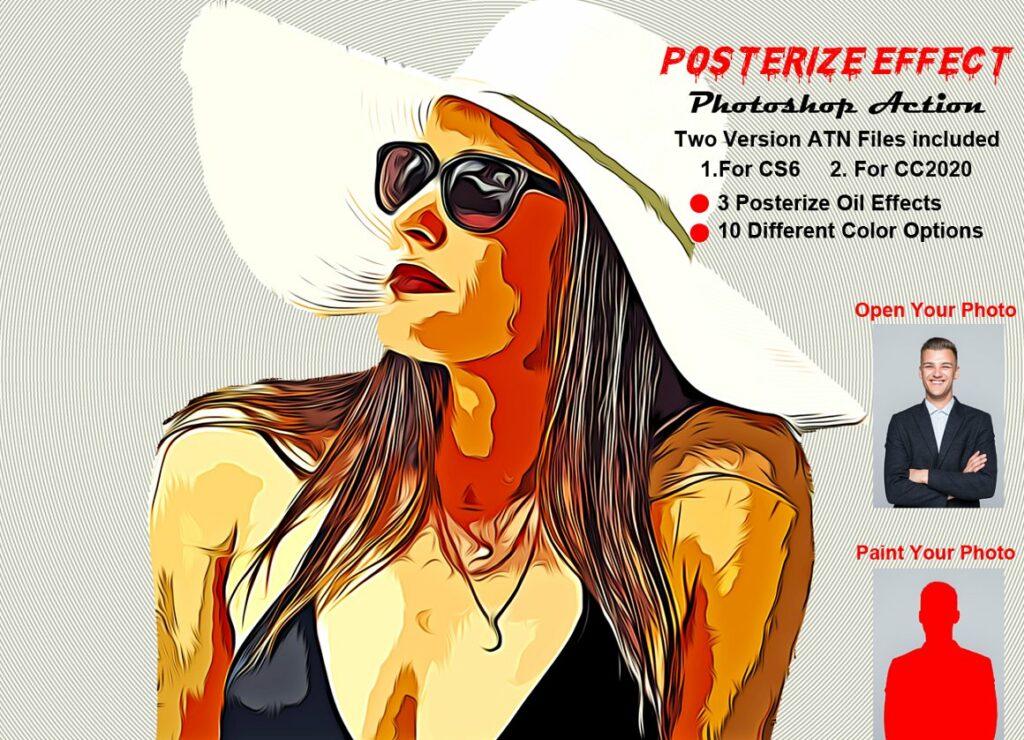 Posterize Effect Photoshop Action – MasterBundles