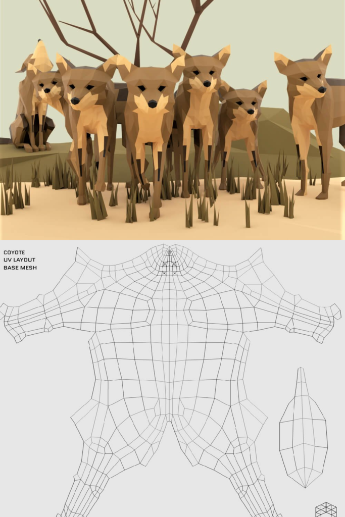 Coyotes 3D Model – MasterBundles