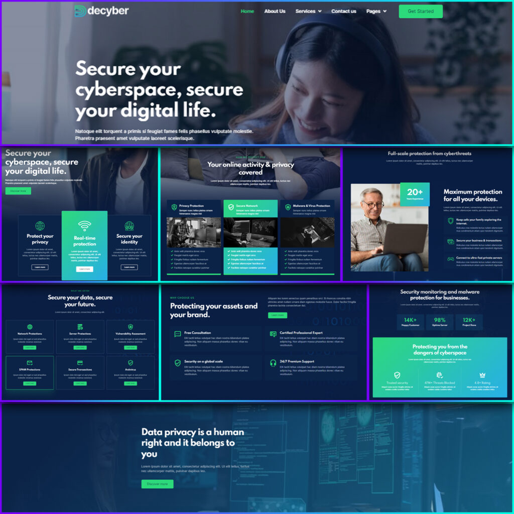 Decyber - Cyber Security Services Elementor Template Kit – MasterBundles