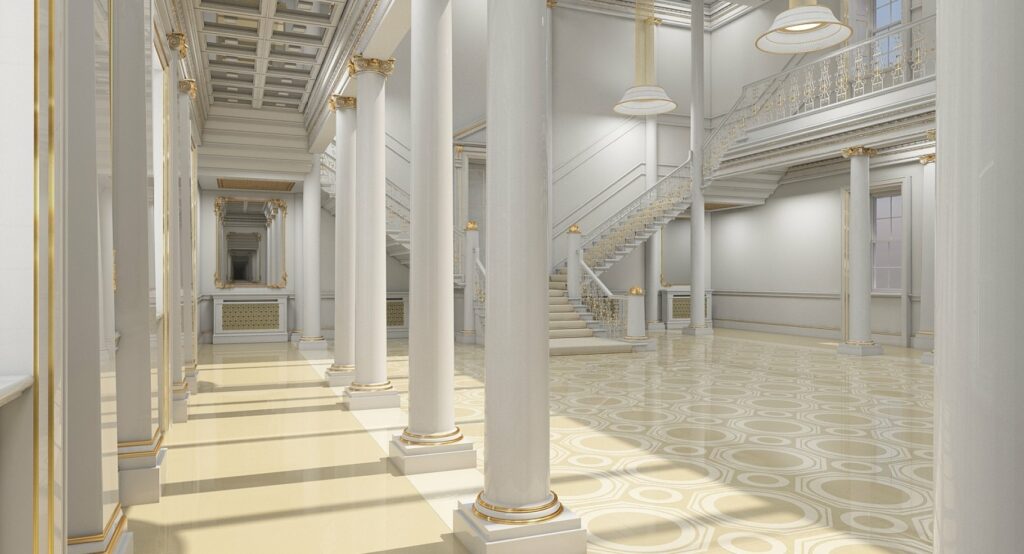 3Dmodel Grand Hall Lobby Staircase 2 – MasterBundles