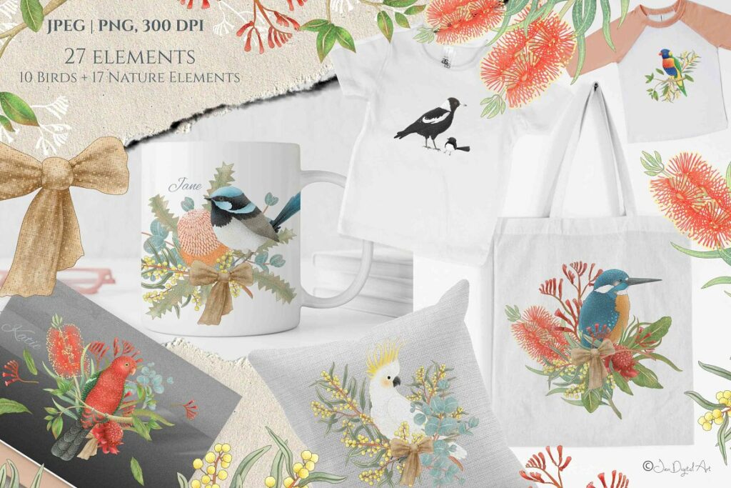 Australian Birds & Flowers – MasterBundles