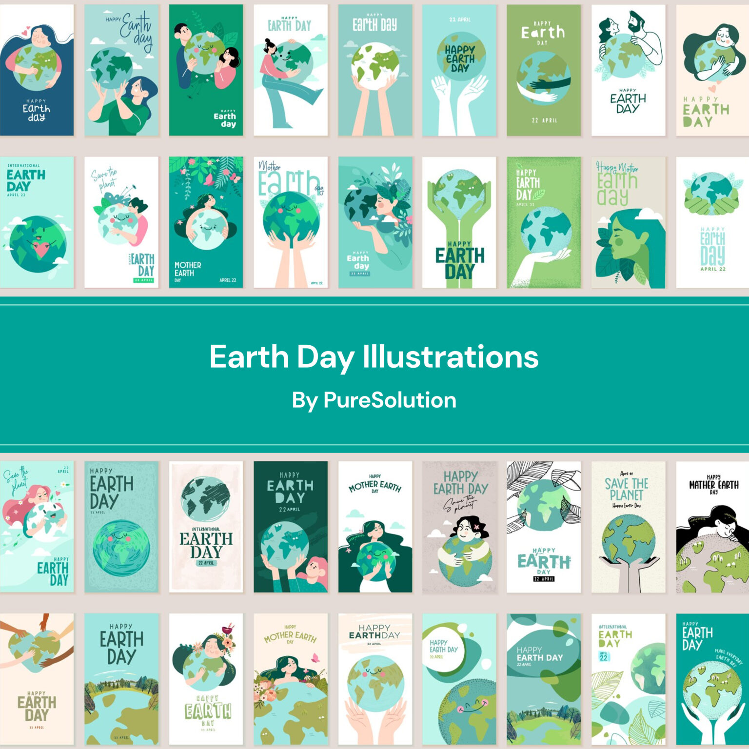 Watercolor Earth Day Clipart | MasterBundles