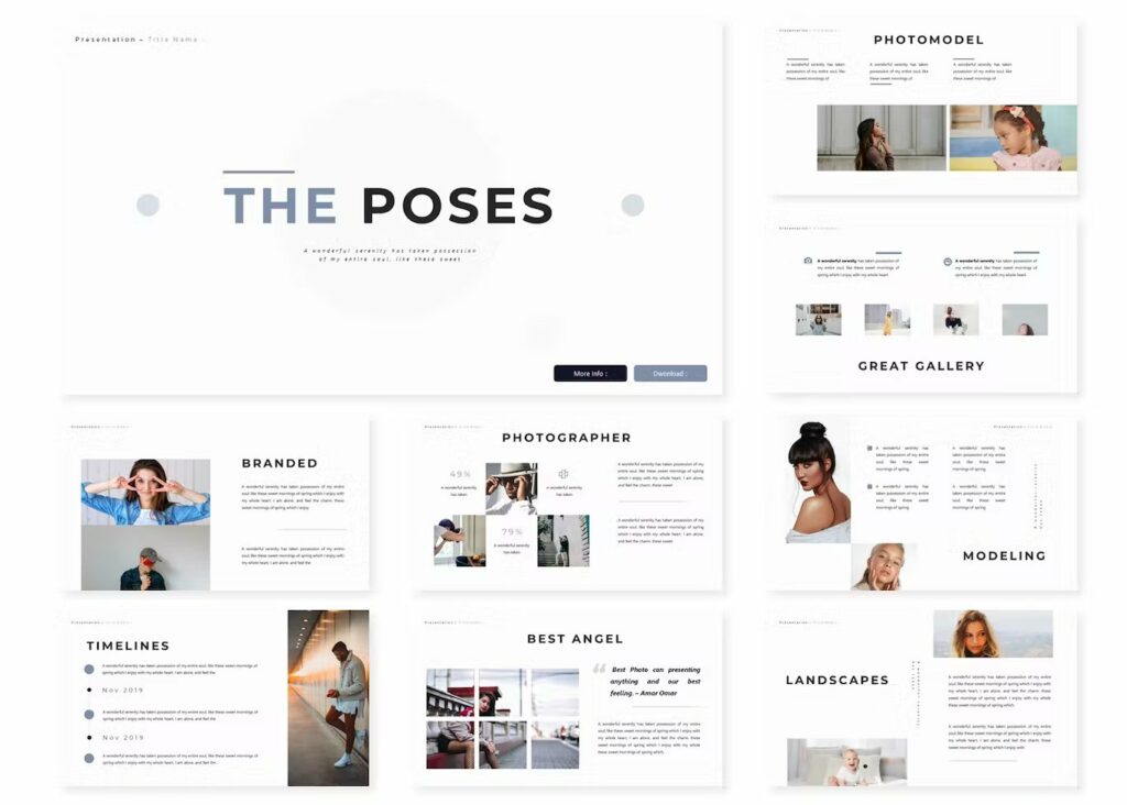 The Poses Powerpoint Template – MasterBundles