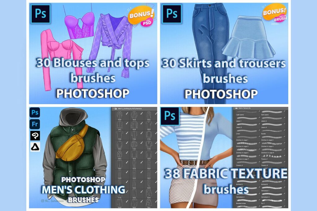 Photoshop, Procreate Bundle Brushes – MasterBundles
