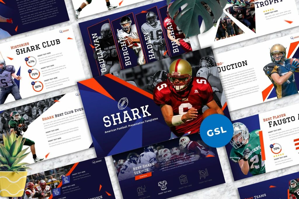 Shark - American Football Google Slides – MasterBundles