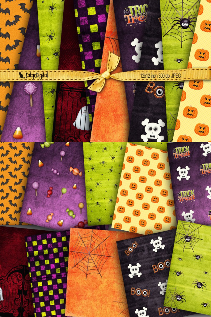 Halloween Patterned Papers Backgrounds – MasterBundles