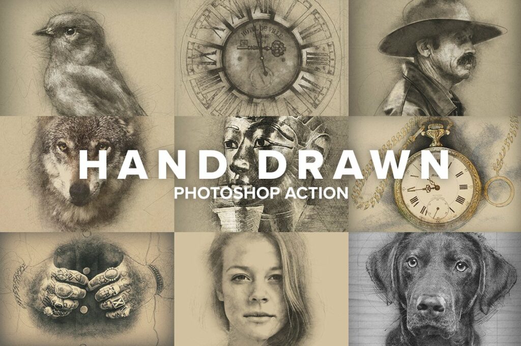 Hand Drawn Photoshop Action – MasterBundles