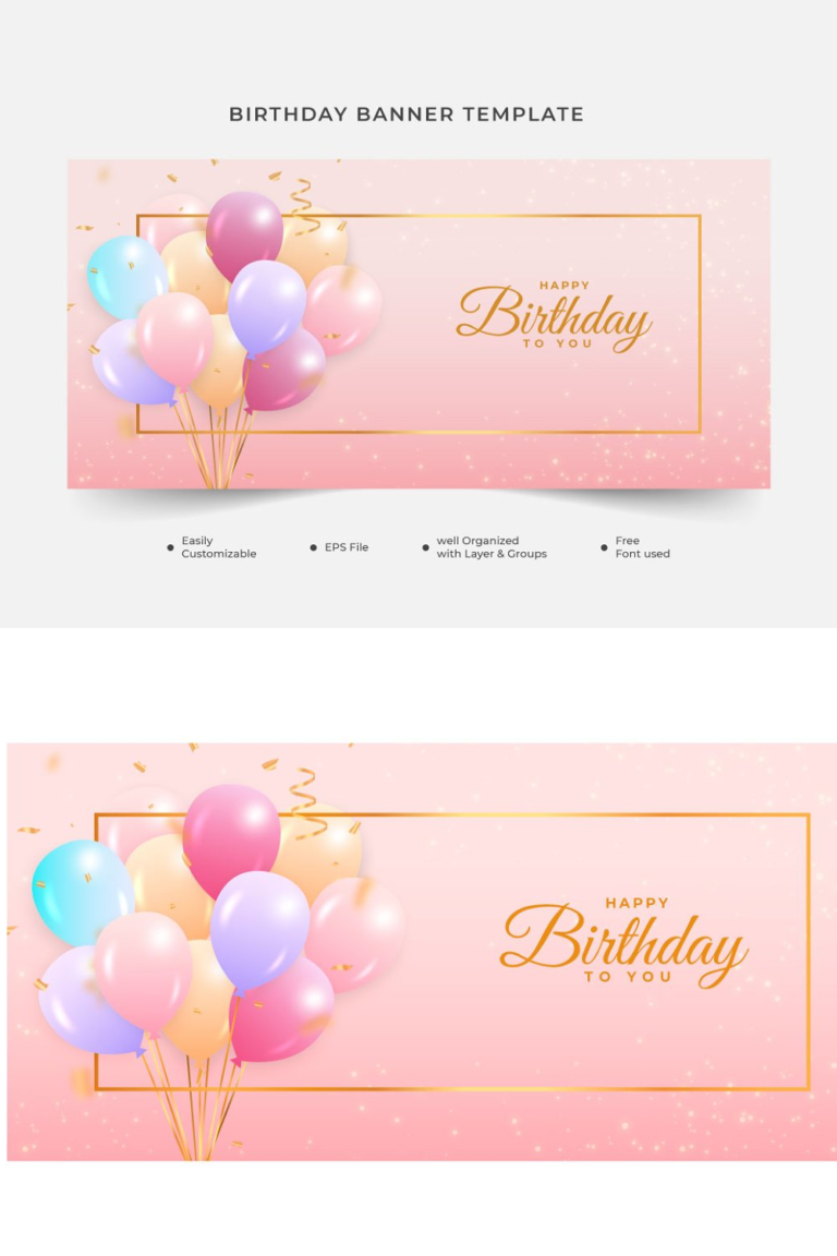 Happy Birthday Banner Background – MasterBundles