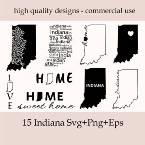 Indiana SVG Bundle, Indiana Map State SVG – MasterBundles
