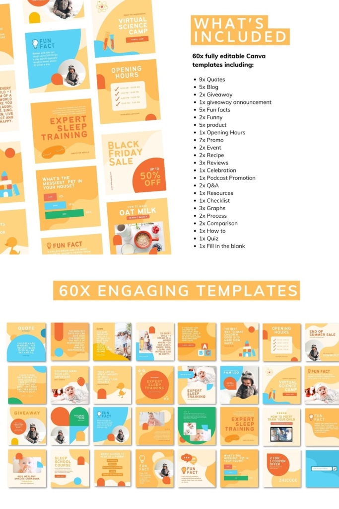 Kids Instagram Feed Canva Templates – MasterBundles