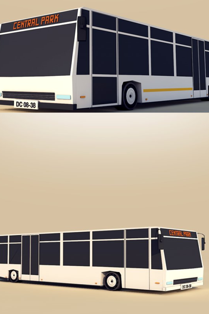 Low Poly City Bus – MasterBundles