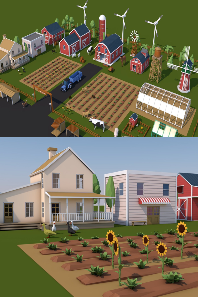 Low Poly Farm House And Animals Pack – MasterBundles