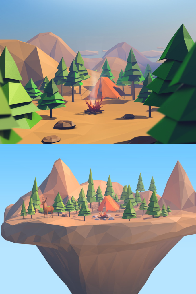 Low Poly Forest Island – MasterBundles