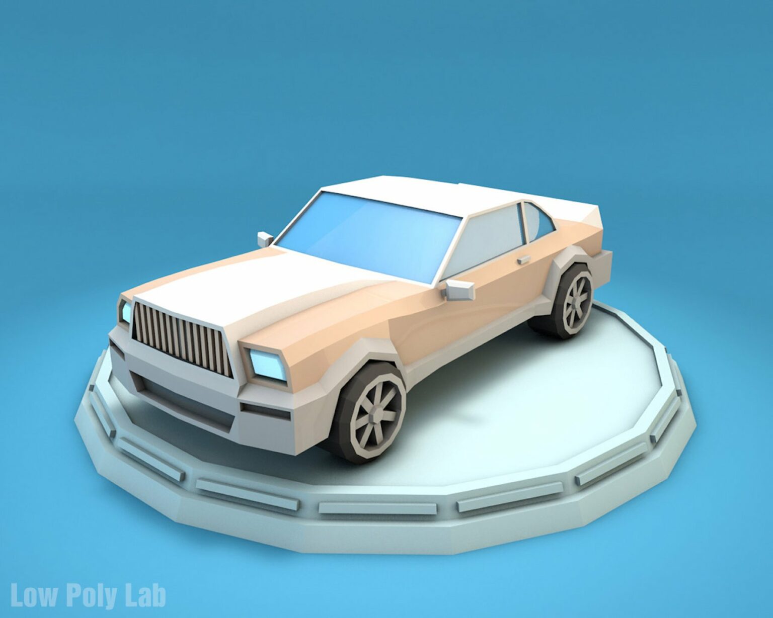 Cartoon Luxury Car Low Poly 3D Model – MasterBundles
