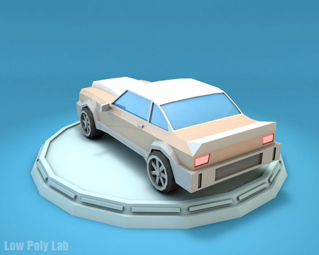 Cartoon Luxury Car Low Poly 3D Model – MasterBundles