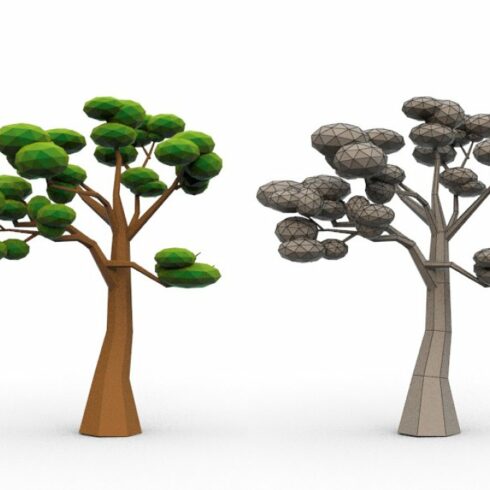 10 Low Poly Cartoon Tree – MasterBundles