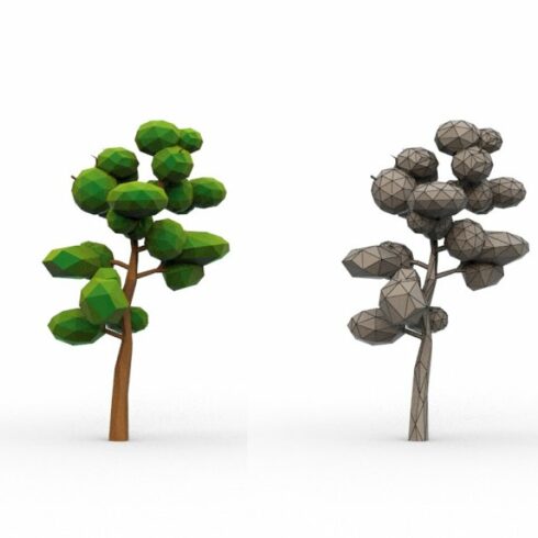 10 Low Poly Cartoon Tree – MasterBundles