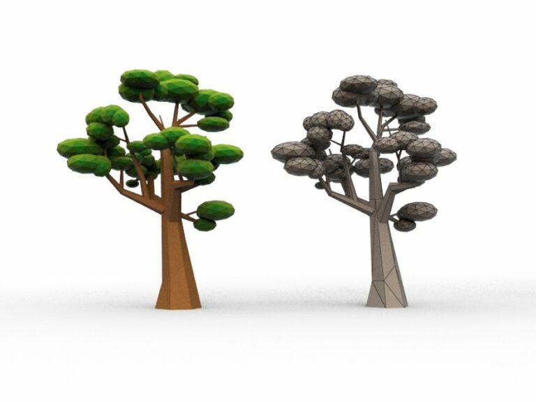 10 Low Poly Cartoon Tree – MasterBundles