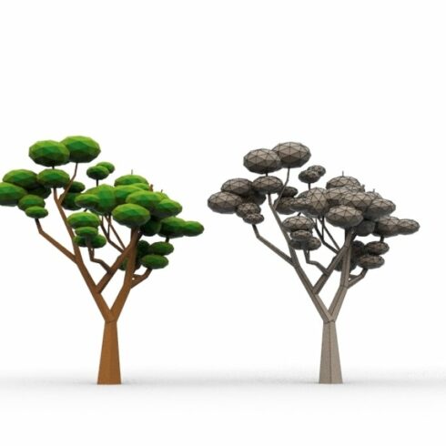 10 Low Poly Cartoon Tree – MasterBundles