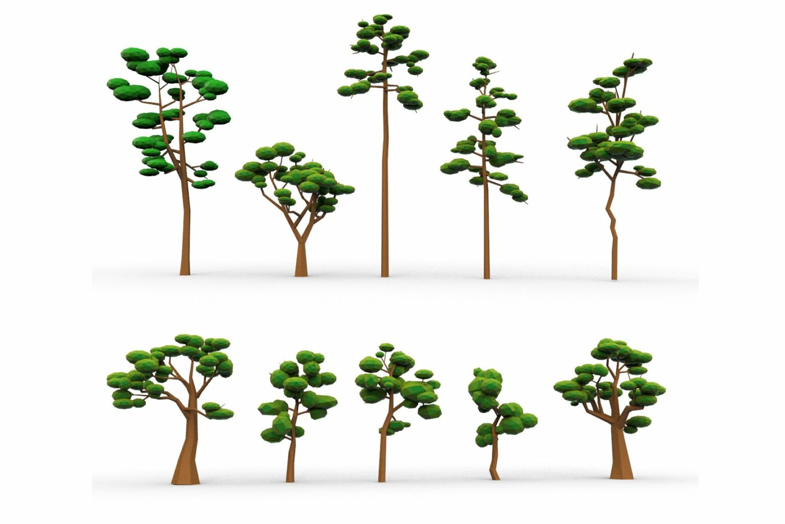 10 Low Poly Cartoon Tree – MasterBundles