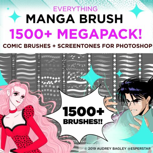 Manga Comic Brush Megapack 1500+ – MasterBundles